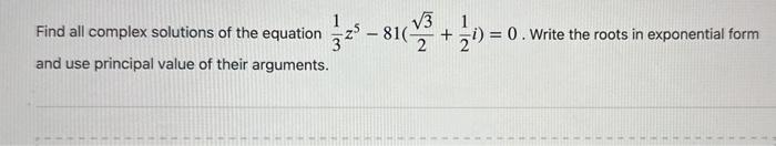 Solved Find all complex solutions of the equation | Chegg.com