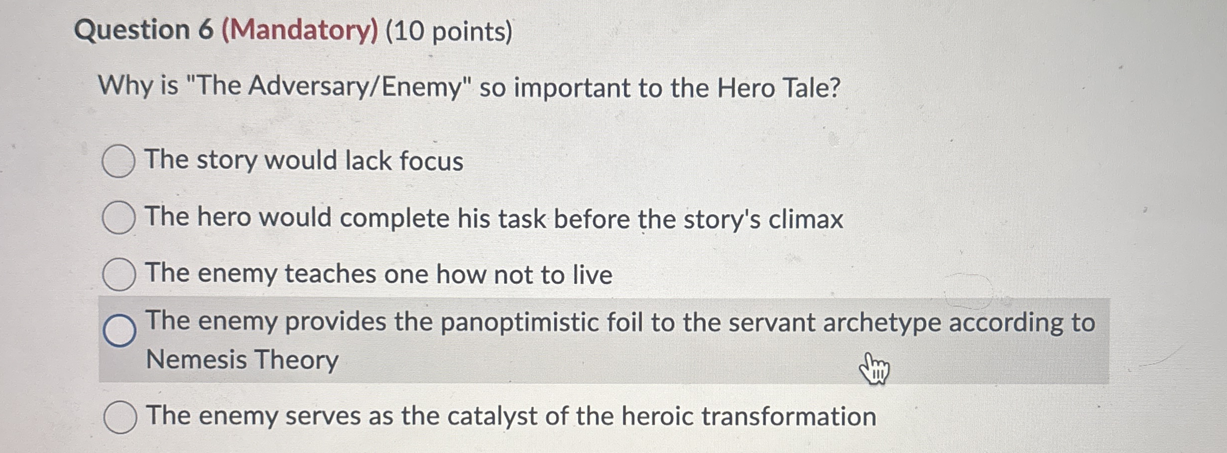 Solved Question 6 (Mandatory) (10 ﻿points)Why is "The | Chegg.com