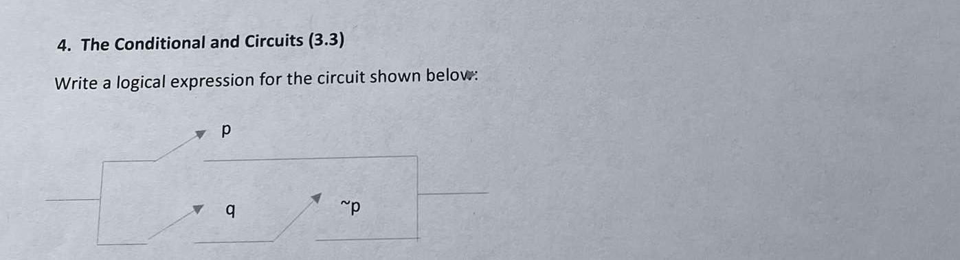 Solved The Conditional and Circuits (3.3)Write a logical | Chegg.com