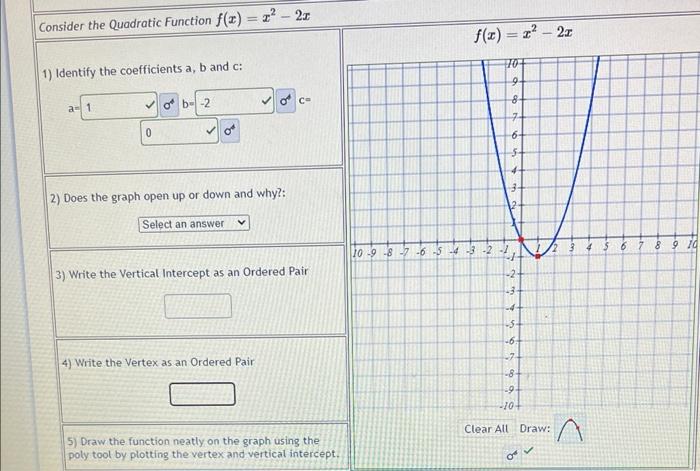 Solved Consider the Quadratic Function f(x)=x2−2x 1) | Chegg.com