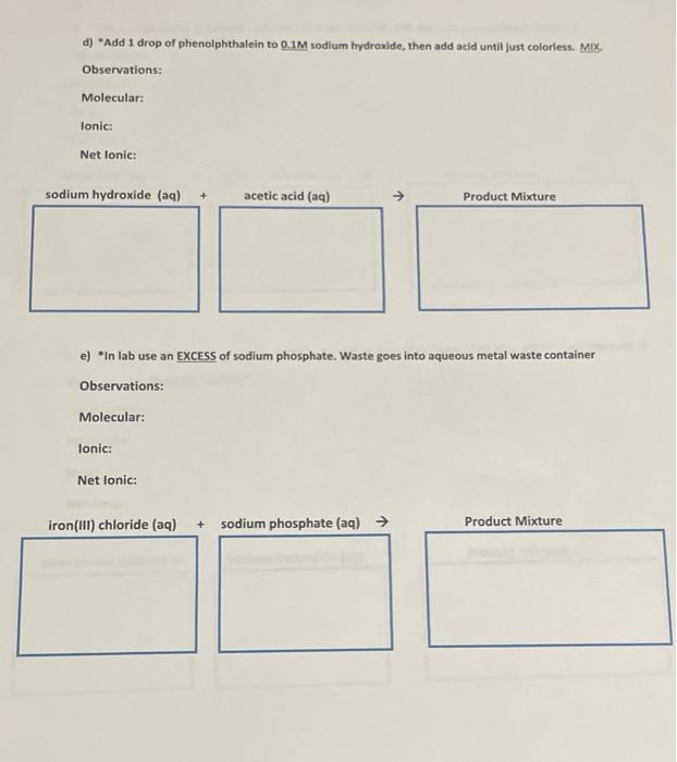 Solved Reactions in Aqueous Solution Lab Activity Imagine: | Chegg.com