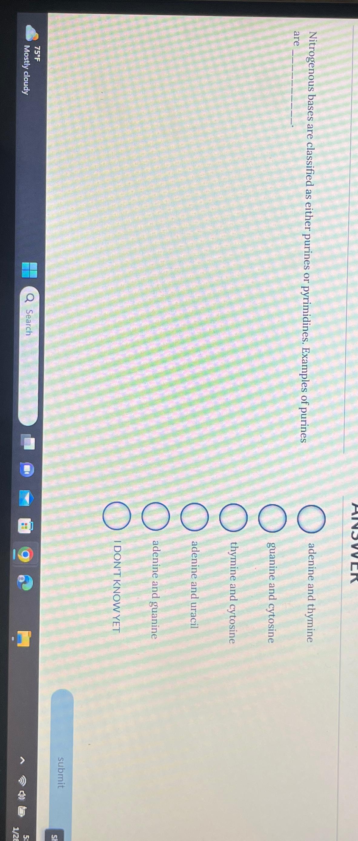 Solved Nitrogenous bases are classified as either purines or | Chegg.com