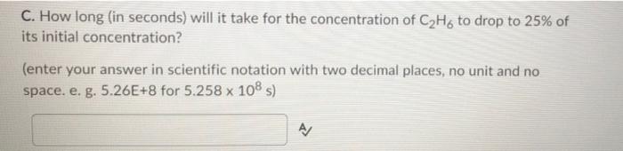 Solved Question 24 (3 points) The decomposition of ethane | Chegg.com