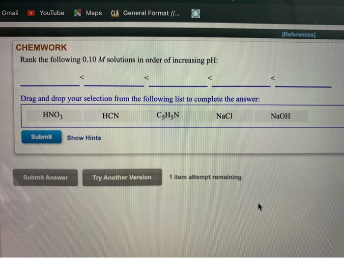 Solved Gmail YouTube Maps CLA General Format /... | Chegg.com