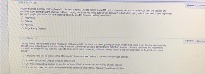 Solved Ledsey has had a fistery of strupging eth bulimia in | Chegg.com