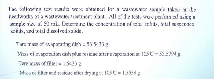 Solved The following test results were obtained for a | Chegg.com