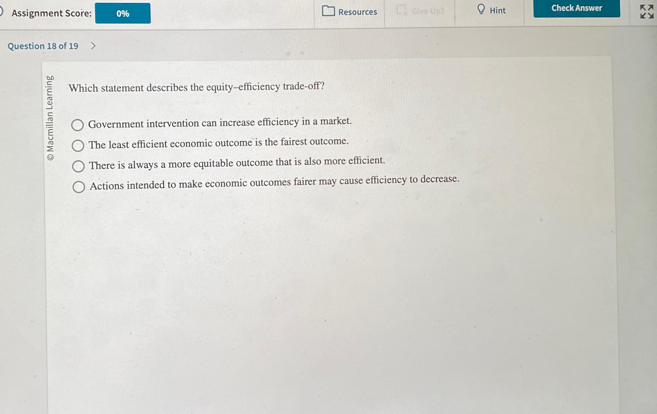 Solved Assignment Score:ResourcesHintQuestion 18 ﻿of 19Which | Chegg.com