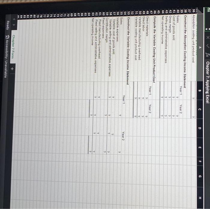 Solved Required information Chapter 7: Applying Excel (Algo) | Chegg.com