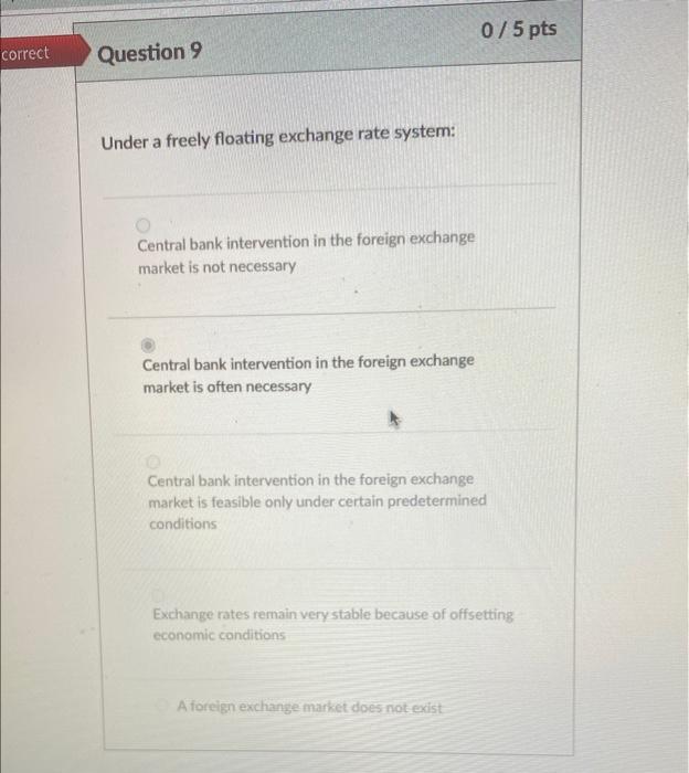 Solved Under a freely floating exchange rate system: Central | Chegg.com