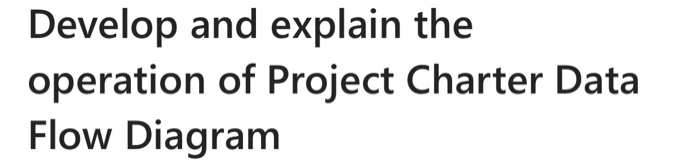 Solved Develop and explain the operation of Project Charter | Chegg.com