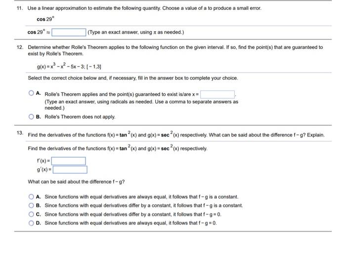 Solved 11. Use a linear approximation to estimate the | Chegg.com