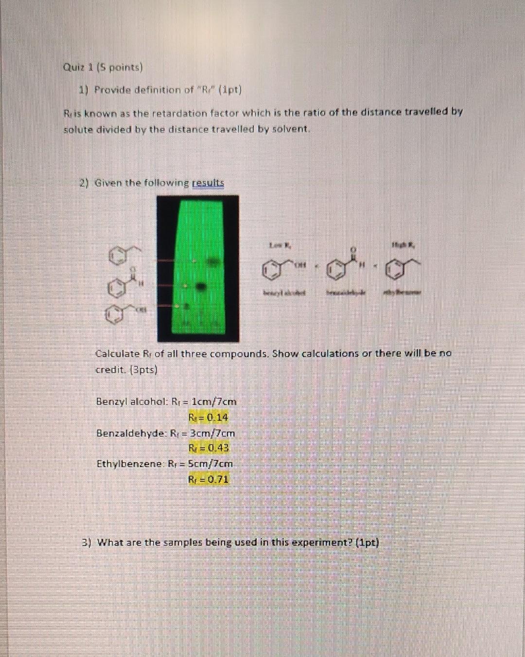 Solved Quiz 1 (s points) 1) Provide definition of " Re′′ | Chegg.com