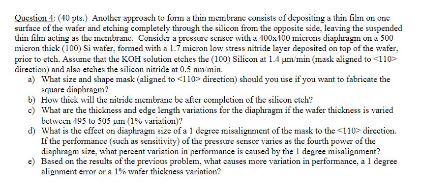 Solved Question 4: (40 ﻿pts.) ﻿Another approach to form a | Chegg.com