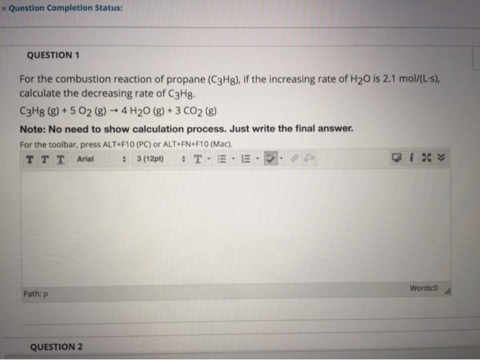 Solved Question Completion Status: QUESTION 1 For the | Chegg.com