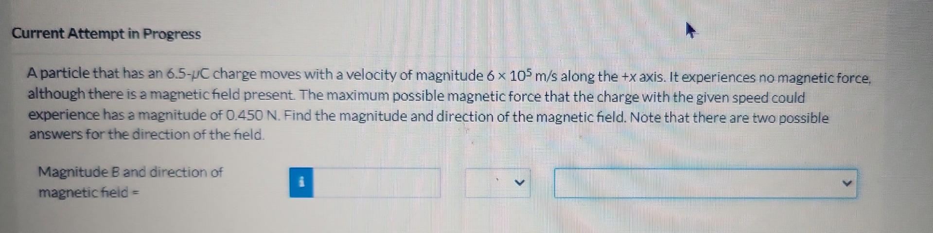 Solved Current Attempt in Progress A particle that has an | Chegg.com
