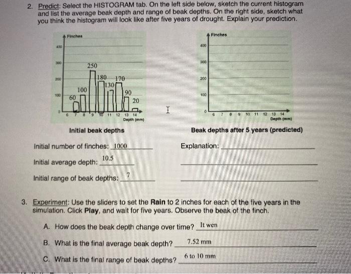 Solved 2. Predict: Select the HISTOGRAM tab. On the left | Chegg.com