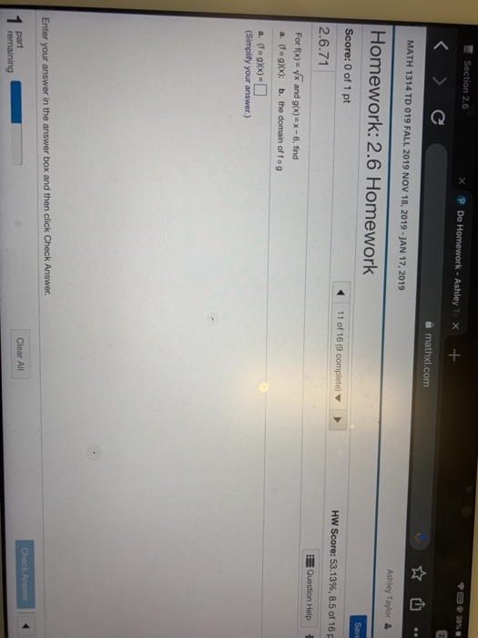 Solved mathxl.com MATH 1314 TD 019 FALL 2019 NOV 18, 2019 - | Chegg.com