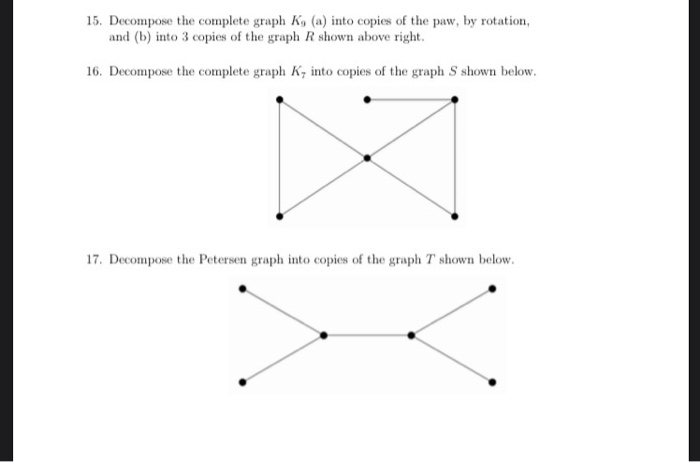 Solved 15. Decompose the complete graph K, (a) into copies | Chegg.com