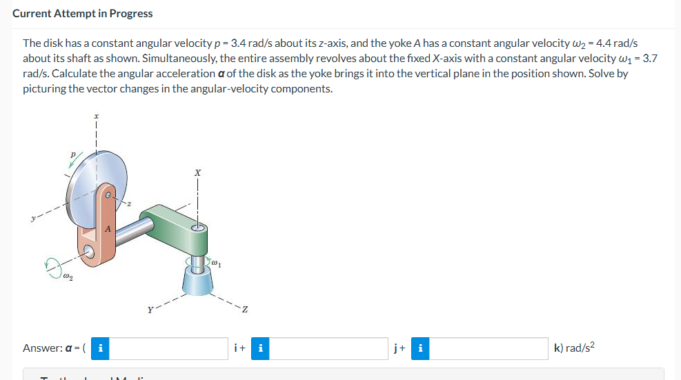 Solved Current Attempt in ﻿ProgressThe disk has a constant | Chegg.com