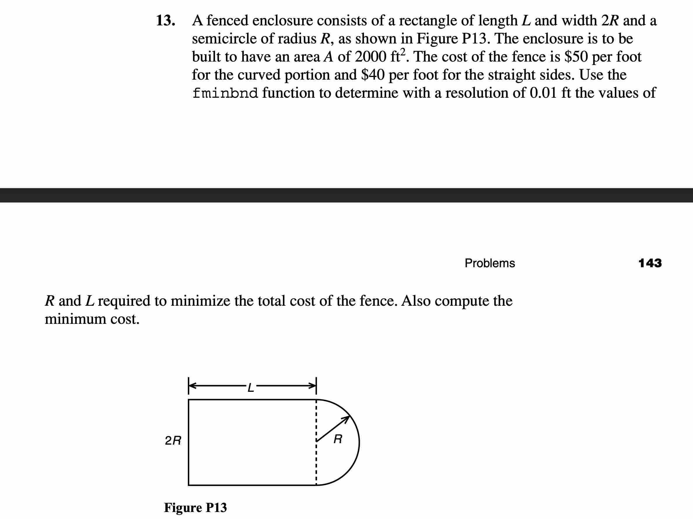 Solved A fenced enclosure consists of a rectangle of length | Chegg.com