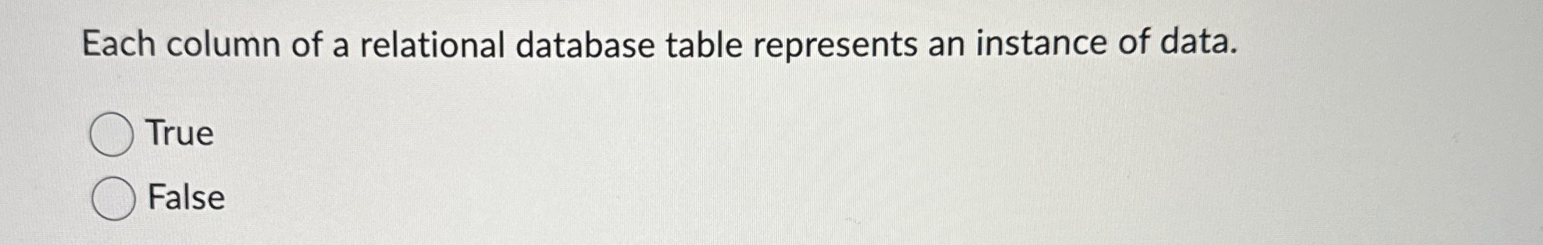 Solved Each column of a relational database table represents | Chegg.com