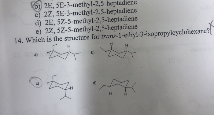 Solved 2E, 5E-3-methyl-2,5-heptadiene 27, | Chegg.com