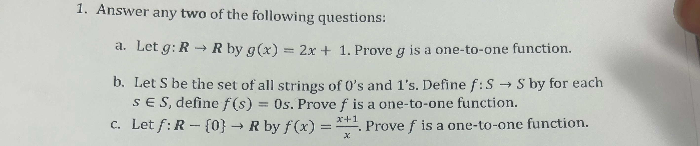 Solved Answer any two of the following questions:a. ﻿Let | Chegg.com