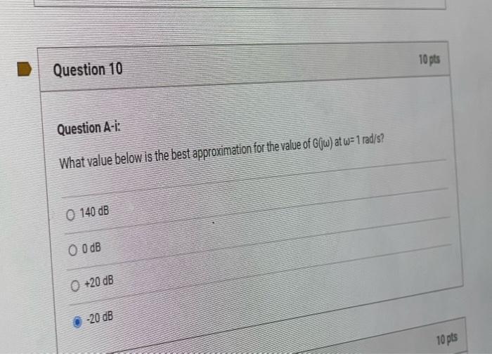 Solved Consider the magnitude of the Bode plot for the | Chegg.com