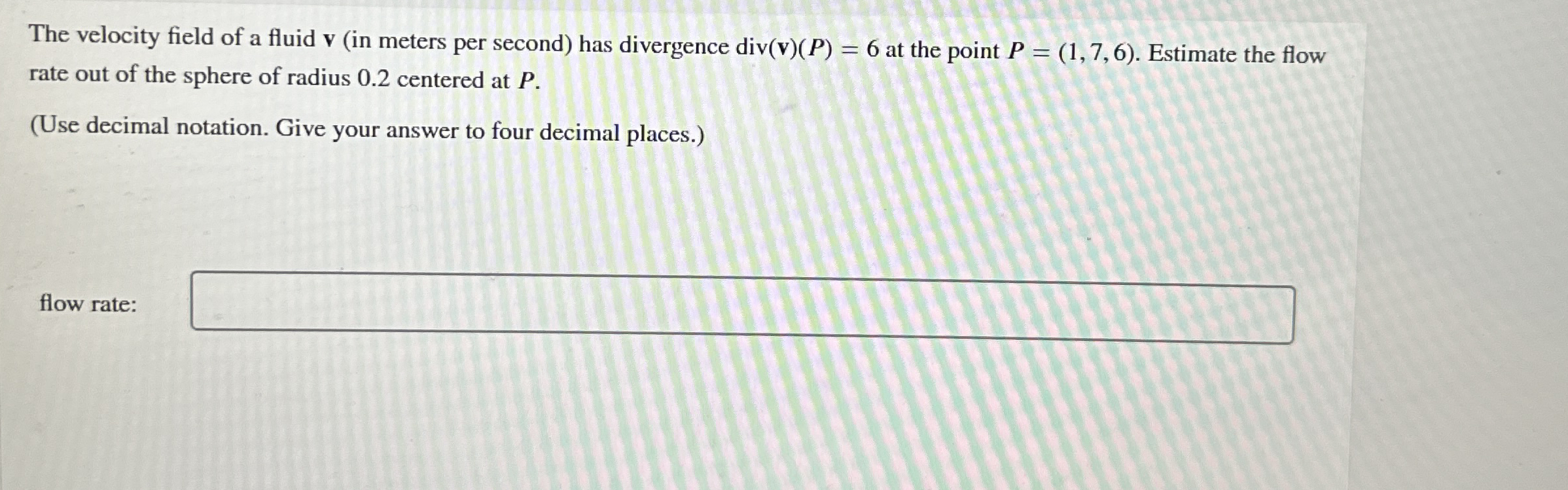 Solved The velocity field of a fluid v (in meters per | Chegg.com
