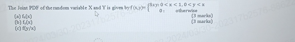 Solved The Joint PDF of the random variable x ﻿and Y ﻿is | Chegg.com
