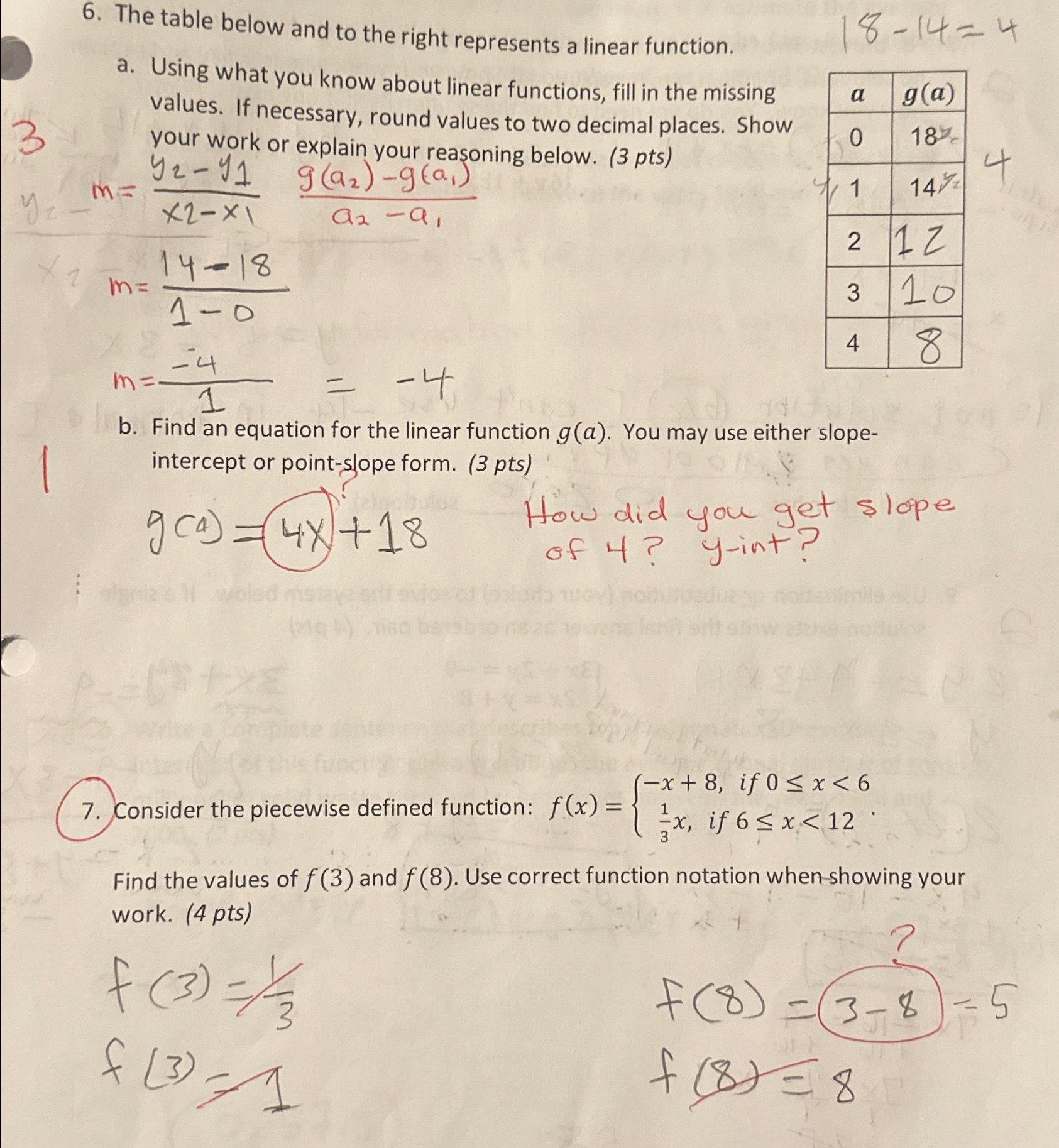 Solved The table below and to the right represents a linear | Chegg.com