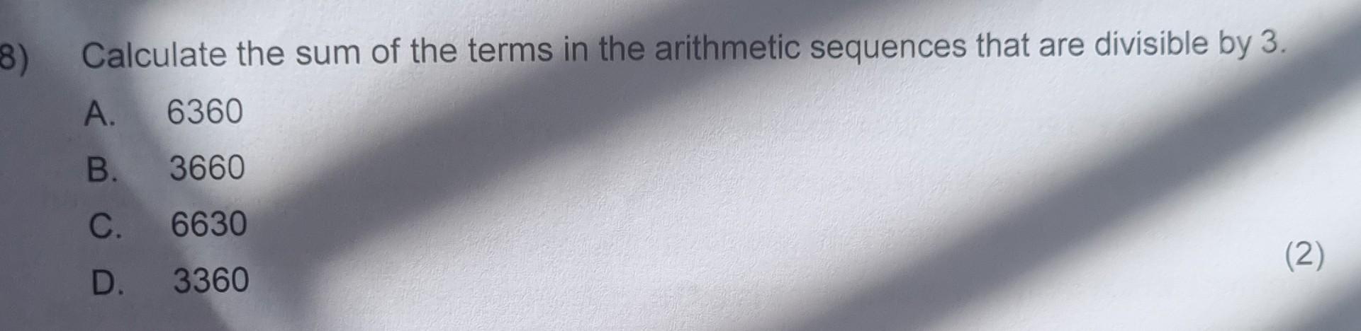 Calculate the sum of the terms in the arithmetic | Chegg.com
