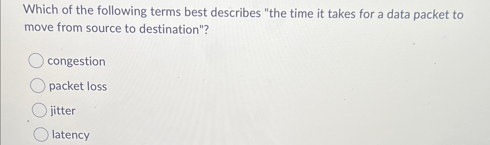 Solved Which of the following terms best describes "the time | Chegg.com