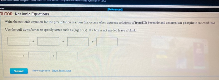 Solved ase [References TUTOR Net lonic Equations Write the | Chegg.com