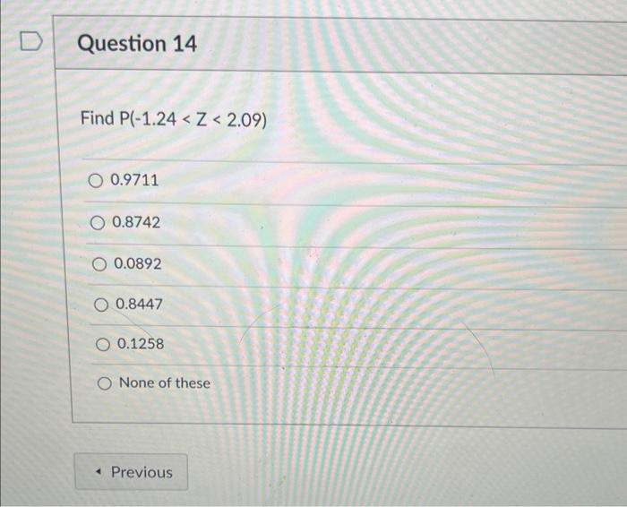 Solved Find P(−1.24 | Chegg.com