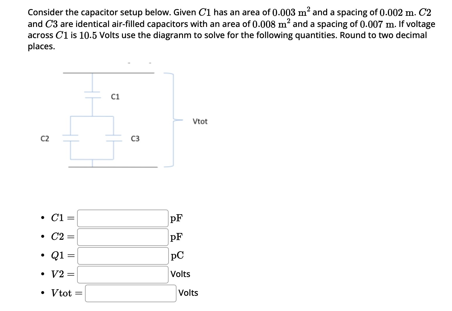 Solved Consider the capacitor setup below. Given C1 ﻿has an | Chegg.com