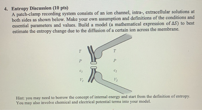 Solved 4. Entropy Discussion (10 pts) A patch-clamp | Chegg.com