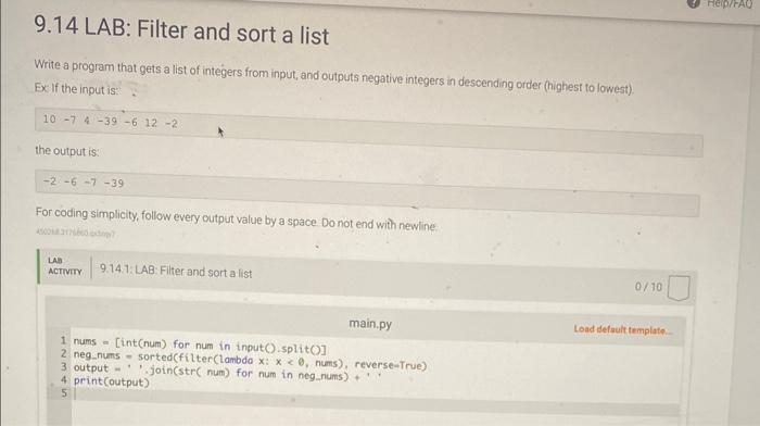 Solved Write a program that gets a list of integers from | Chegg.com