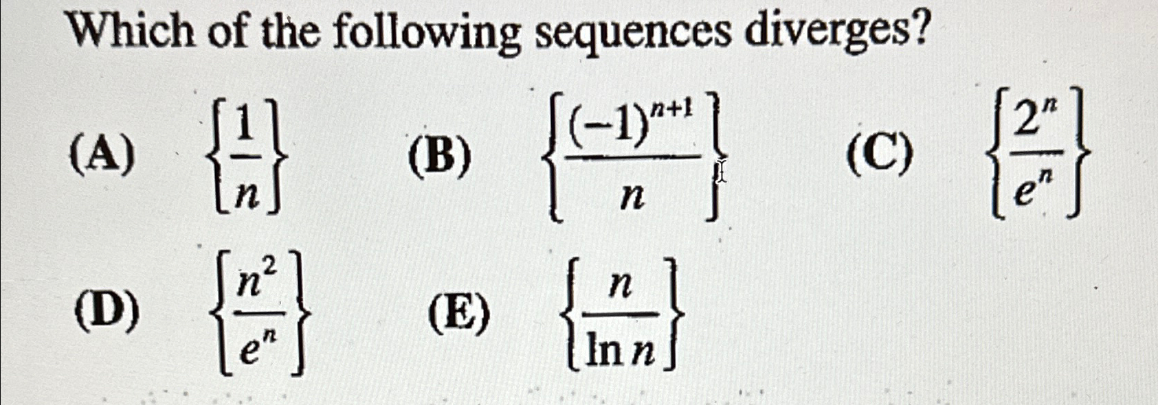 Solved Which of the following sequences | Chegg.com