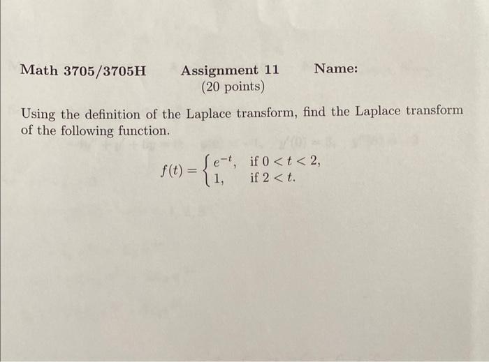 Solved Using the definition of the Laplace transform, find | Chegg.com