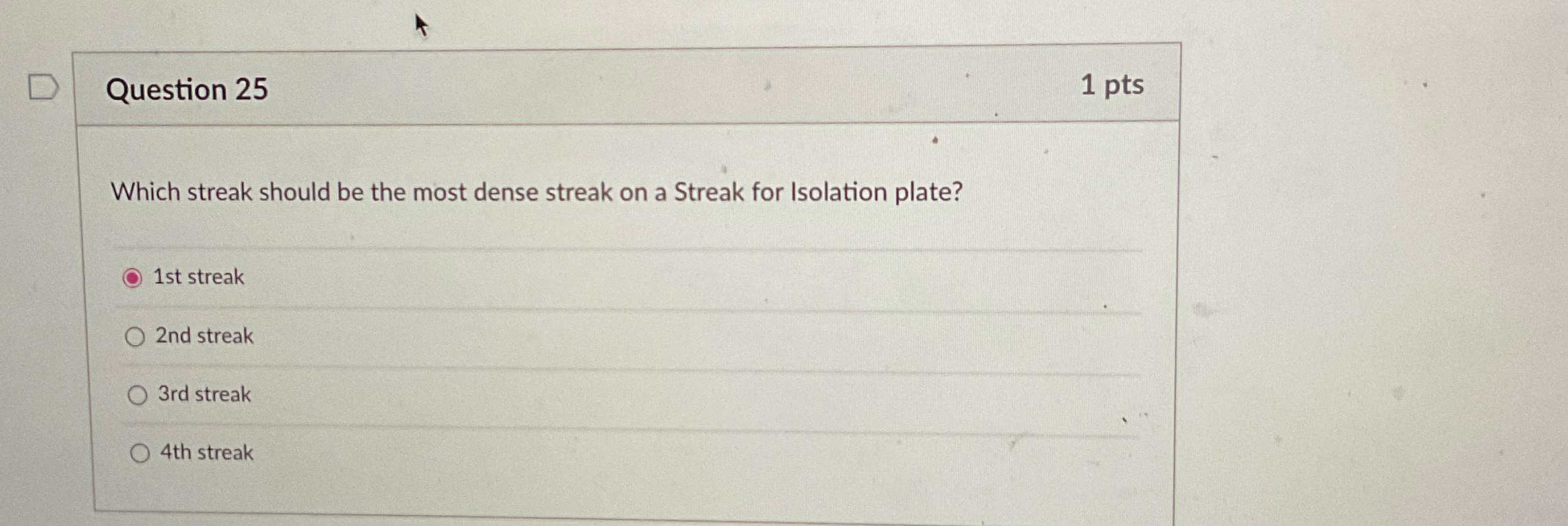 Solved Question 251 ﻿ptsWhich streak should be the most | Chegg.com