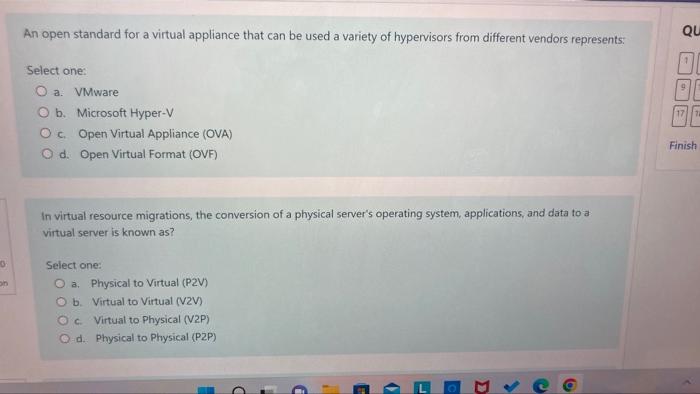 Solved An open standard for a virtual appliance that can be | Chegg.com