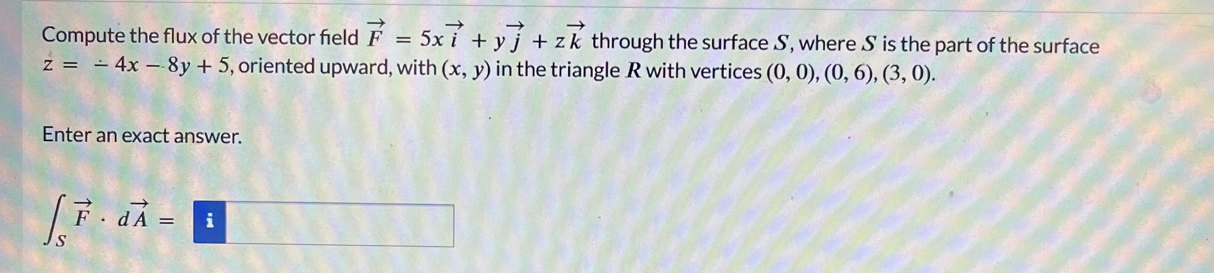 Solved by an EXPERT Compute the flux of the vector field | Chegg.com