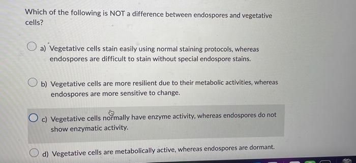 Solved Which of the following is NOT a difference between | Chegg.com