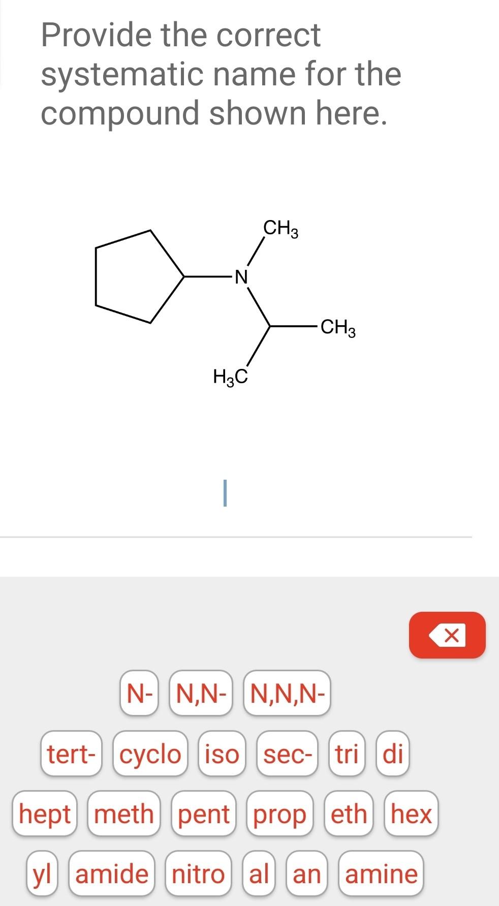 Solved Provide the correct systematic name for the compound | Chegg.com