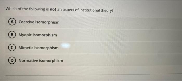 Solved Which of the following is not an aspect of | Chegg.com