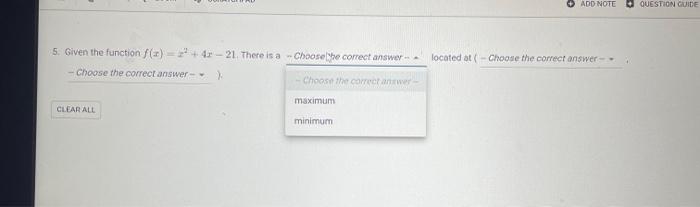 Solved 5. Given the function f(x)=x2+4x−21. There is a - | Chegg.com