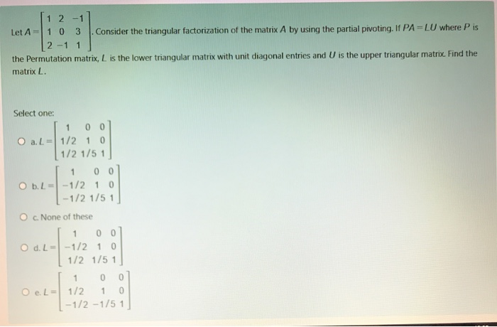 Solved 12 -1 Let A -1 0 3 Consider the triangular | Chegg.com