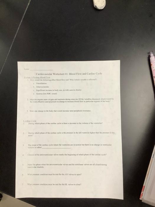 Solved Name: 2 3. Factors Affecting Blood Flow 1. How would | Chegg.com