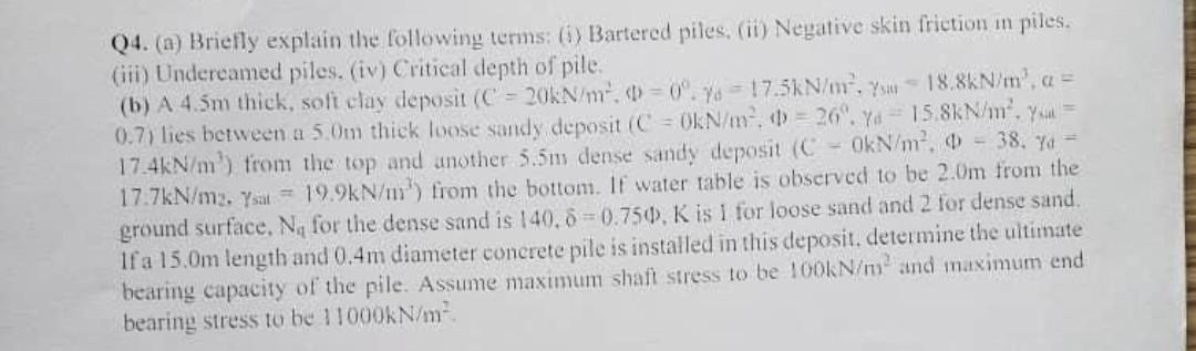 Q4. (a) Briefly explain the following terms: (i) | Chegg.com